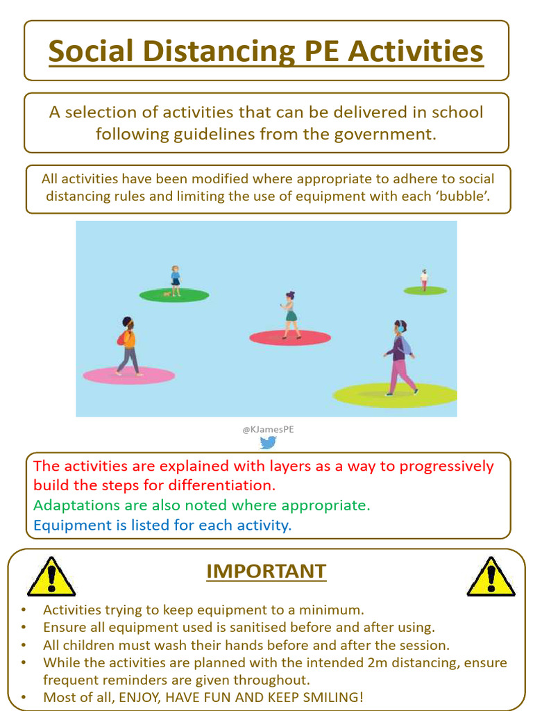 Social Distancing PE Activities | PDF | Track And Field | Career & Growth