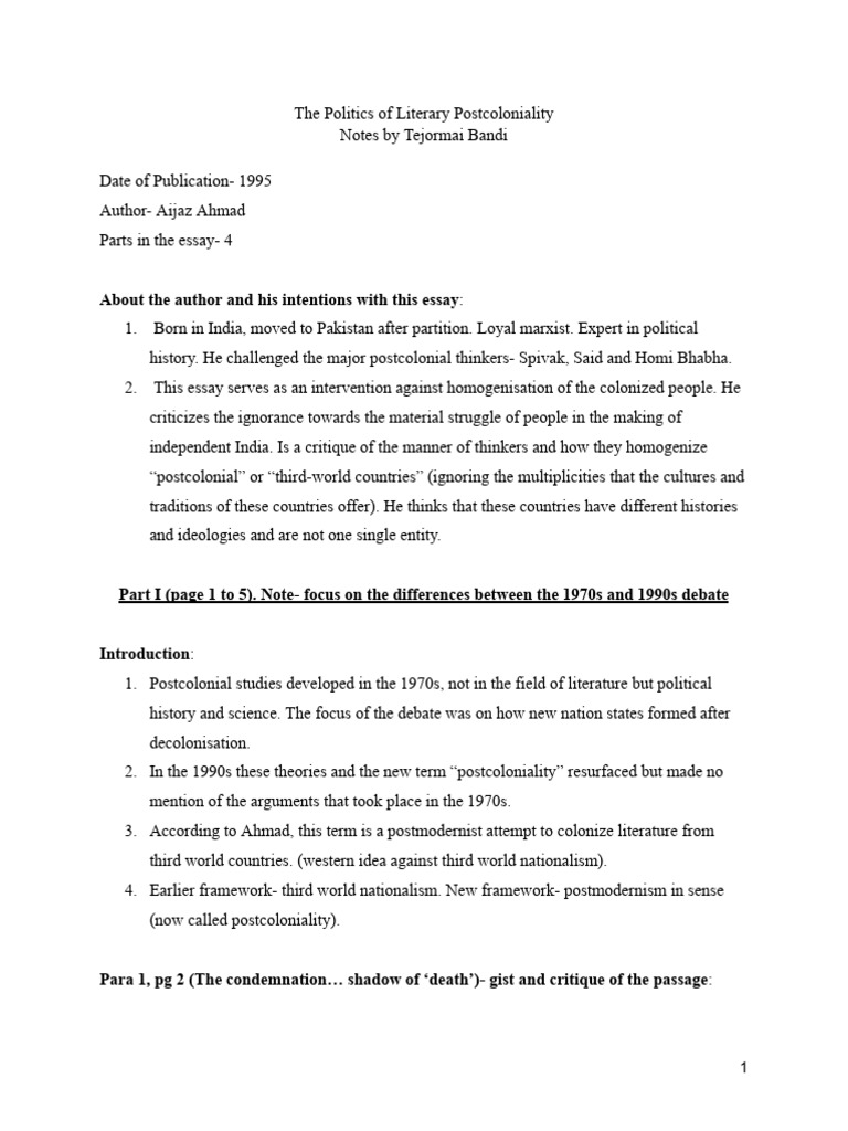 Aijaz Ahmad PoLP | PDF