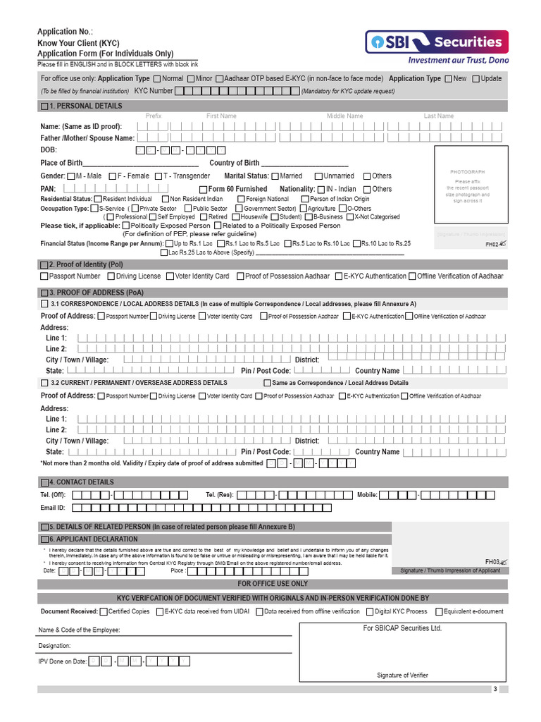 Empty Kra Form Sbi | PDF
