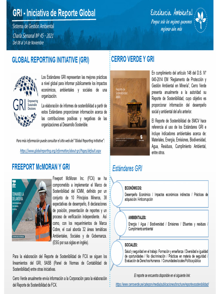 Reporte de Sostenibilidad GRI 2021 | PDF | Sustentabilidad | Entorno ...