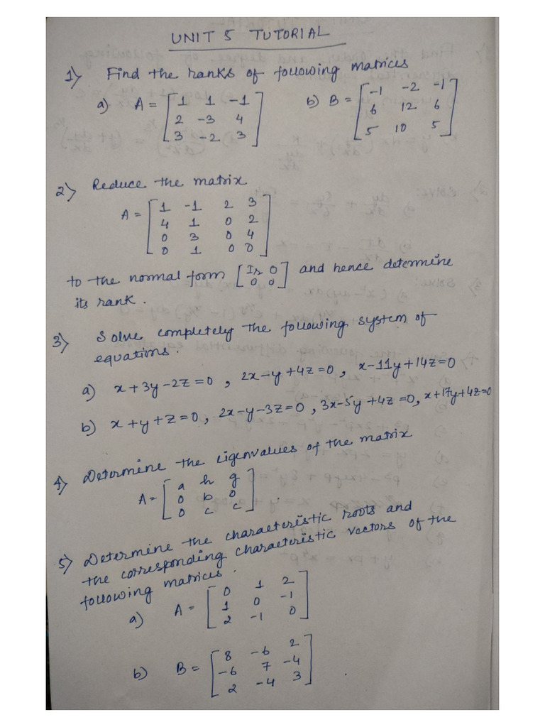 UNIT-5 TUTORIAL | PDF
