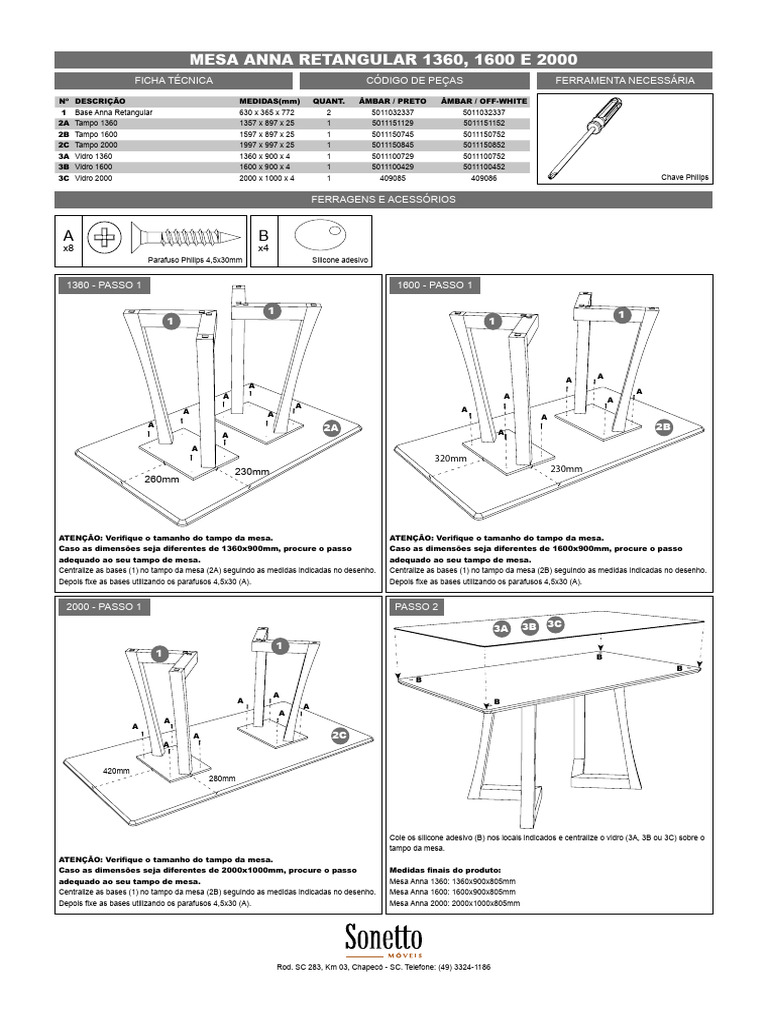 Manual montagem mesa | PDF