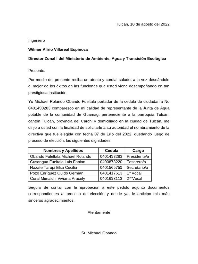 oficio cambio de directiva_083155 | PDF