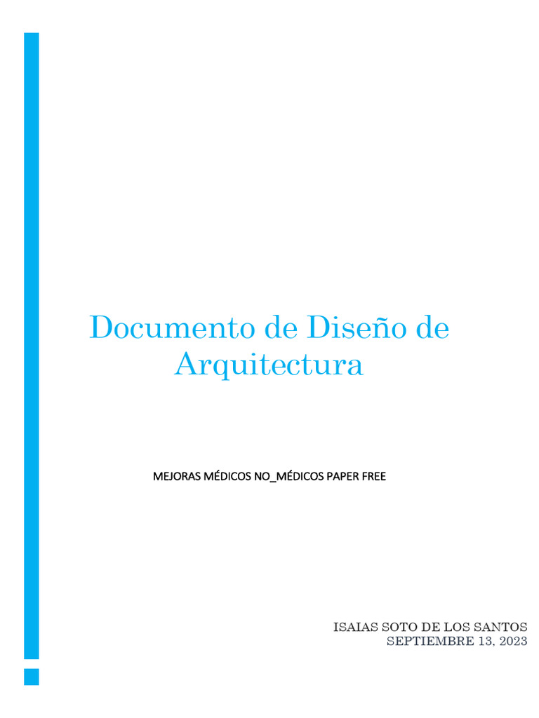 Documento de Diseño de Arquitectura - Mejora Medicos No - Medicos Paper Free v2 2 | PDF