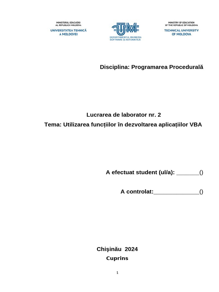 Laborator 2 Programarea Procedurala | PDF