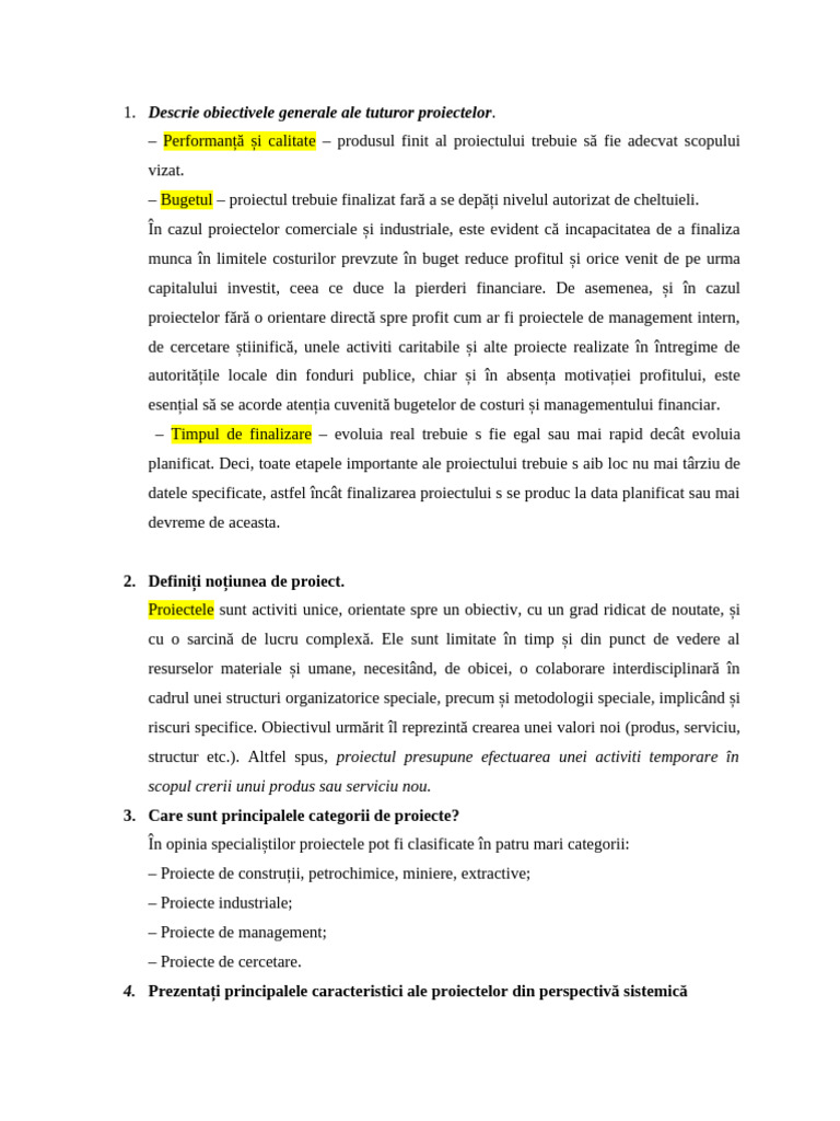 Managementul Proiectelor | PDF