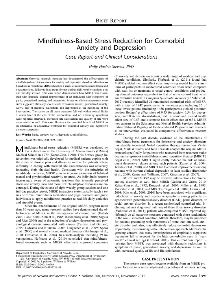 Mindfulnes Dolor Depre 24 | PDF