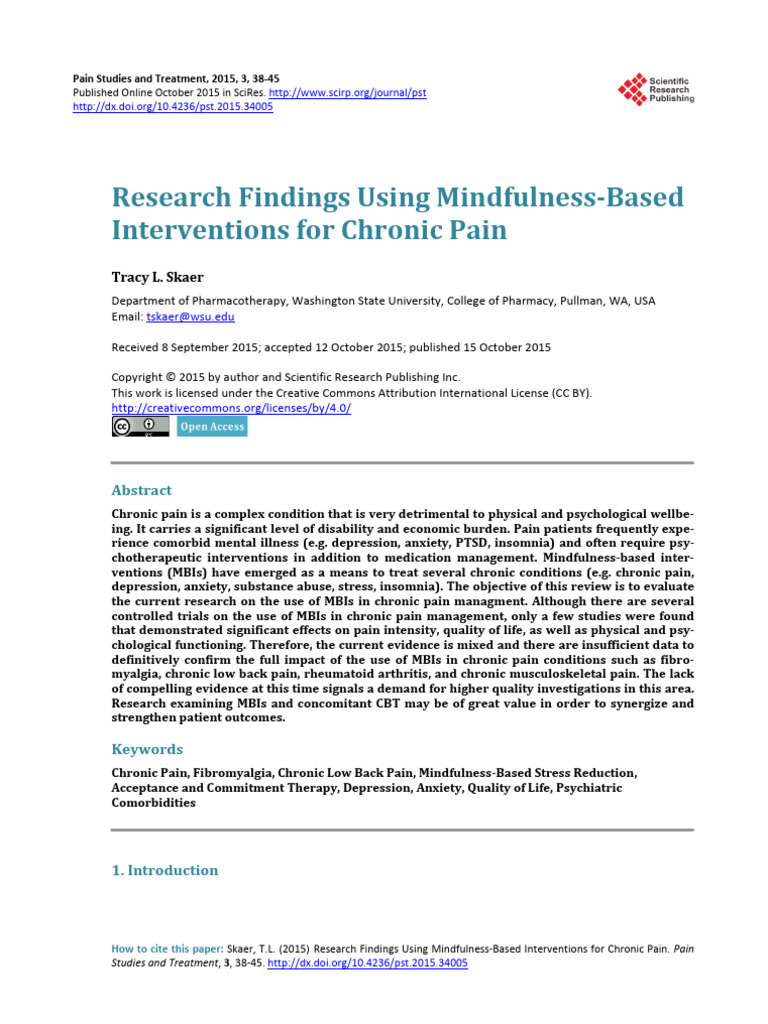 Mindfulnes Dolor Depre 21 | PDF