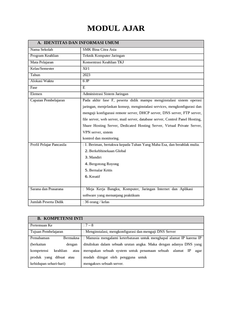 Modul Kelas 11 TKJ | PDF