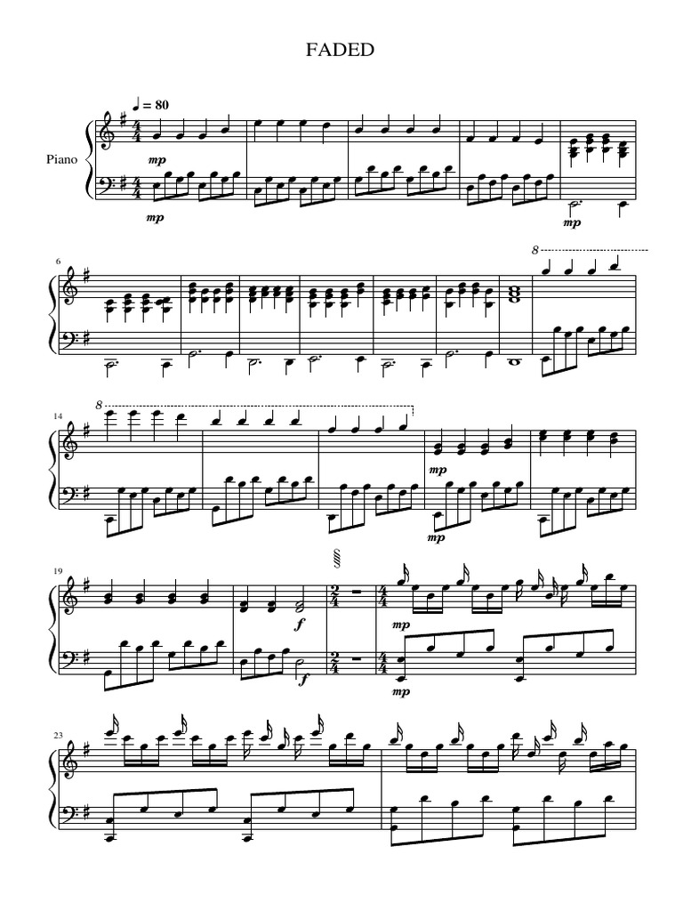 FADED Piano | PDF