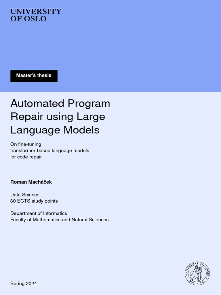 Romanma Automated Program Repair FINAL | PDF | Artificial Neural Network | Computers