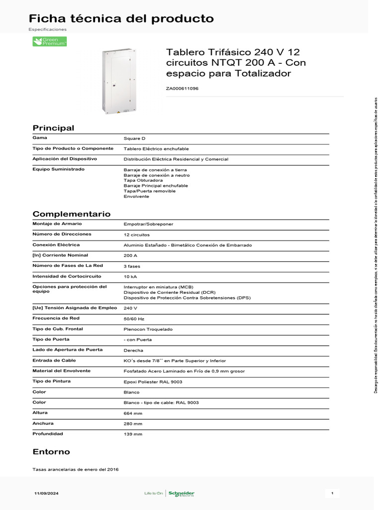 Schneider Electric_Tableros-HomeLine_ZA000611096 | PDF