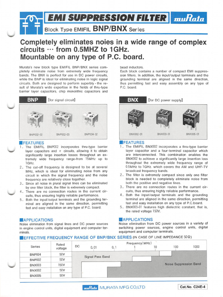 Murata EMI Suppression Filter | PDF