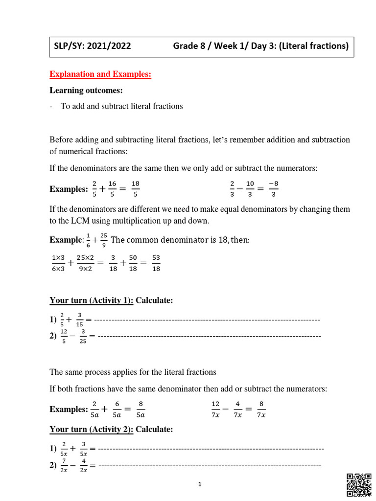 SY21 22 SLP - Gr8 W1 D3 Math Explanation | PDF | Mathematical Notation ...