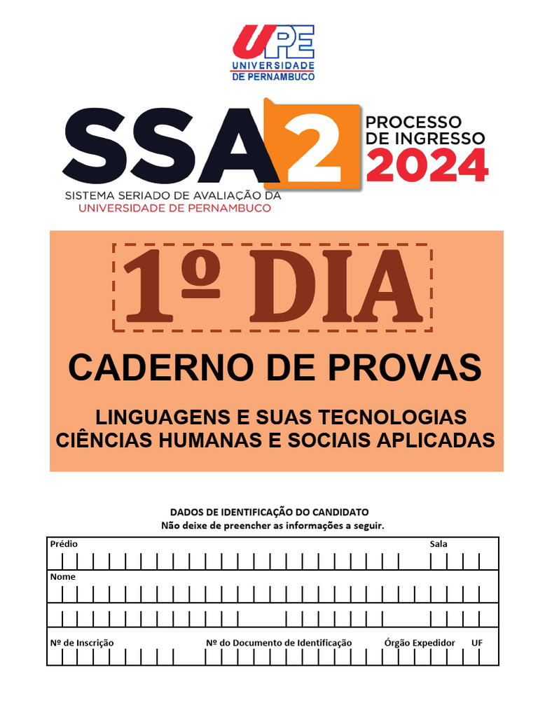 Ssa 2 - 1 Dia Caderno de Provas | PDF