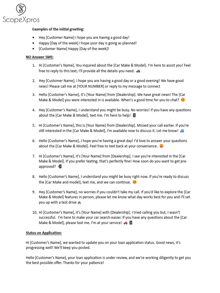 Examples of The Initial Greeting | PDF