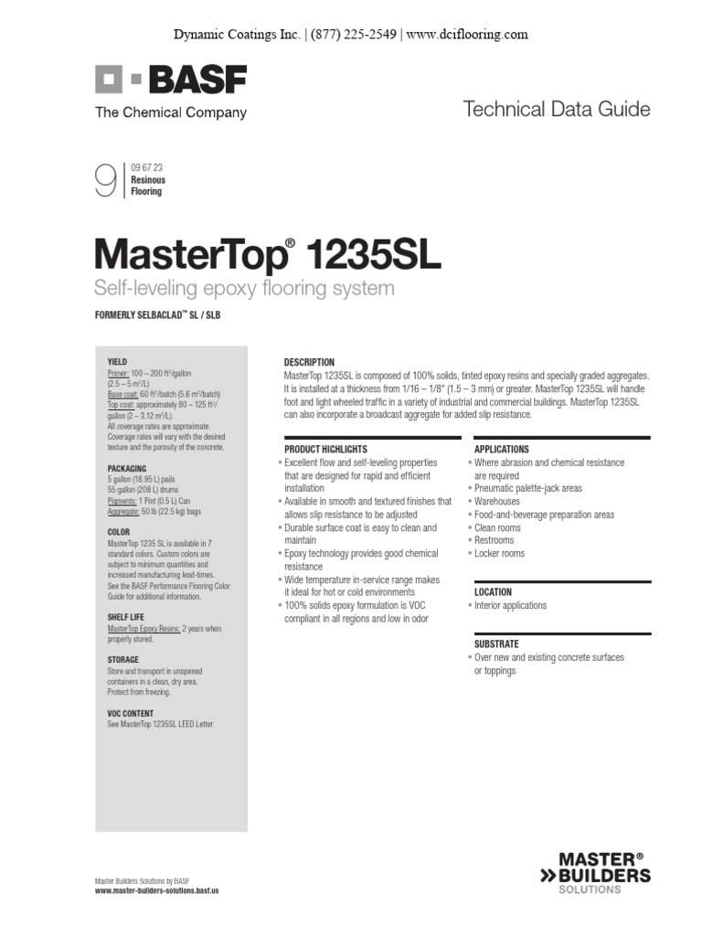 BASF MasterTop 1235 SL PDS Selbaclad SL SLB | PDF