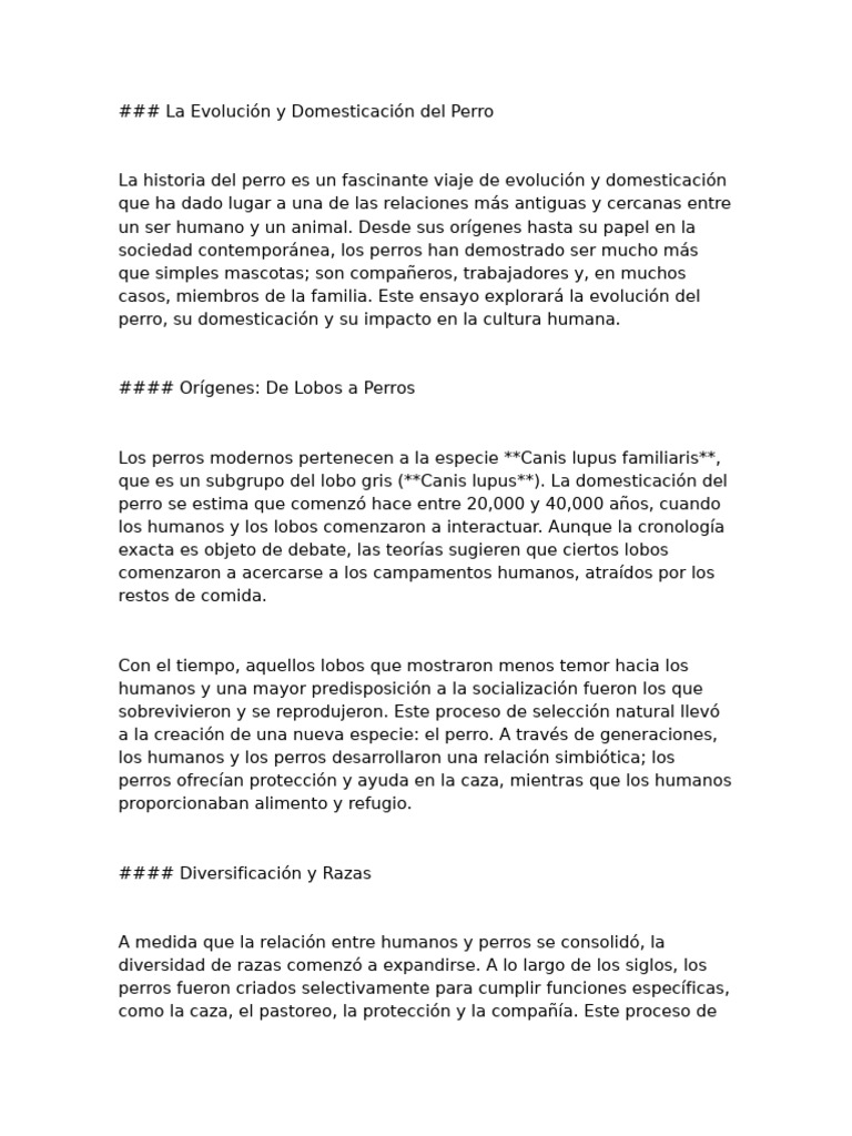 La Evolución y Domesticación del Perro | PDF