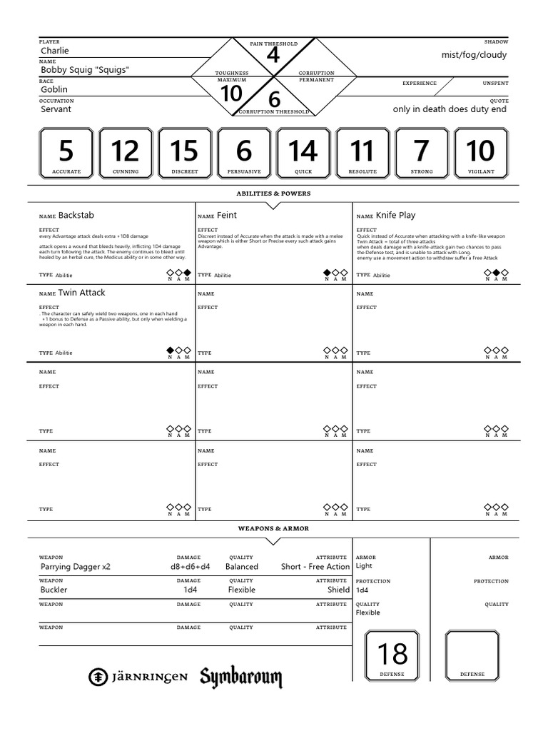 Character Sheet | PDF