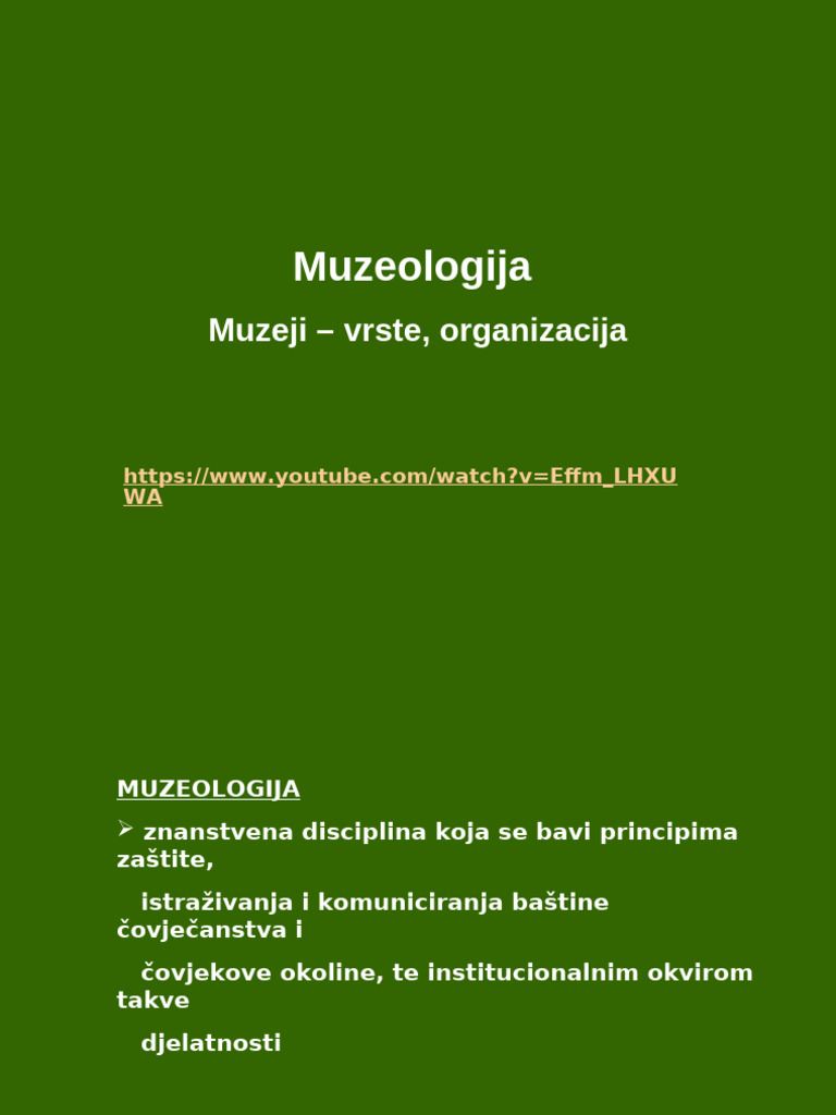 Muzeologija Muzej | PDF