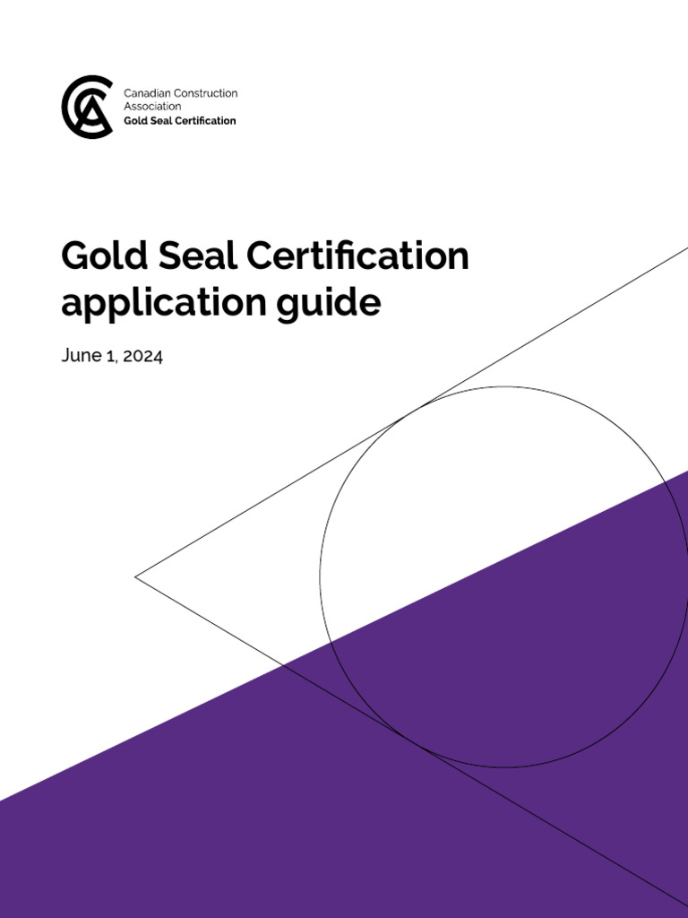 Gold Seal Certification Application Guide: June 1, 2024 | PDF
