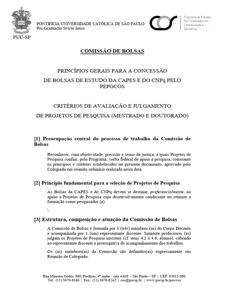 Normas Gerais para Bolsa Capes 2 2024 | PDF