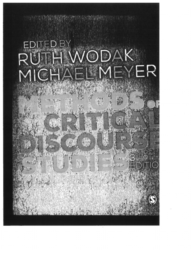 Cours #4 - R.Wodak - Meyer (2016) - Method of CDA - Chapitre 1 | PDF