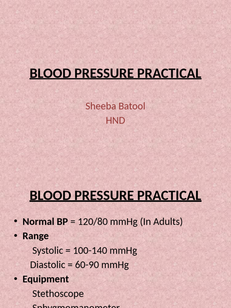 Practical-1 Blood Pressure | PDF