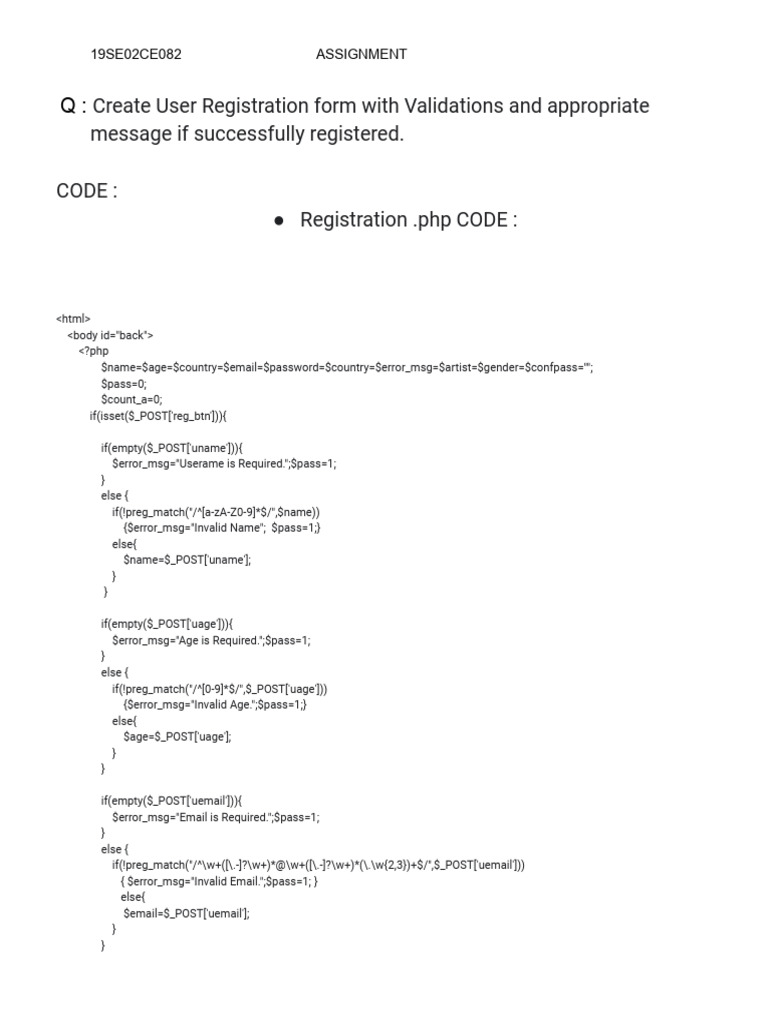 Registration&Login Form | PDF