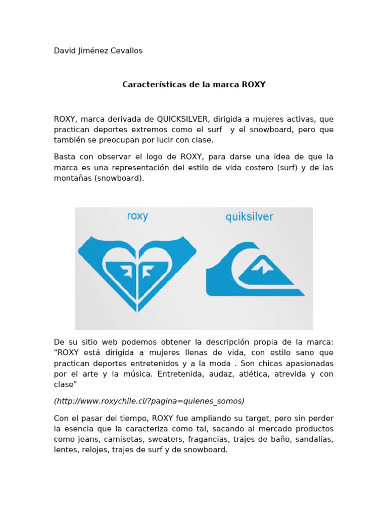 Características de La Marca Roxy | PDF