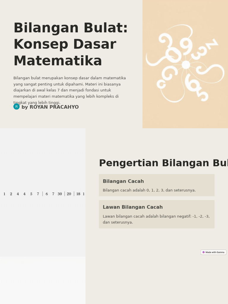 Bilangan Bulat Konsep Dasar Matematika | PDF