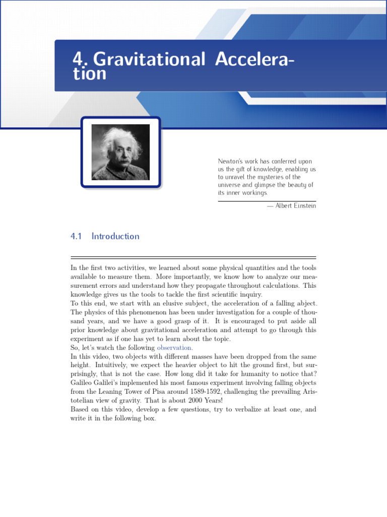 Gravitational Acceleration | PDF