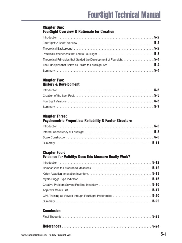 FourSight Technical Manual 2002 | PDF