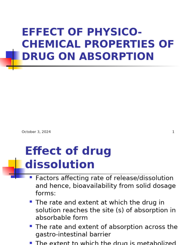 Effect of Physico-Chemical Properties of Drug On Absorption | PDF