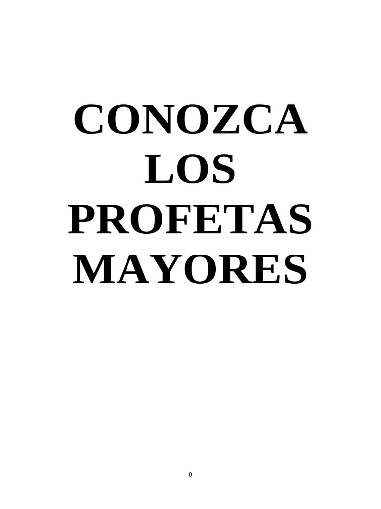 Conozca Los Profetas Mayores | PDF