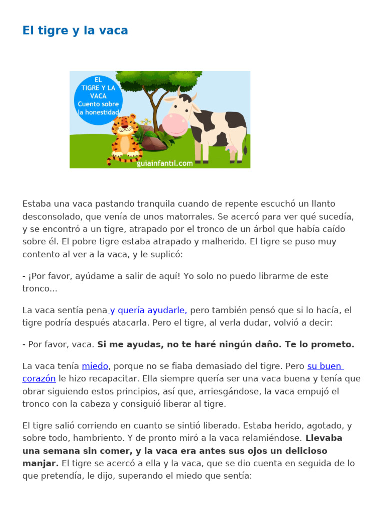 el tigre y la vaca | PDF
