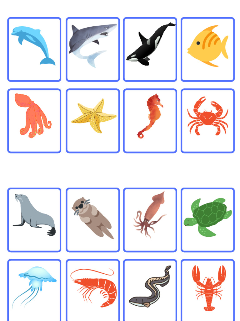 Sea Animals Flashcards | PDF