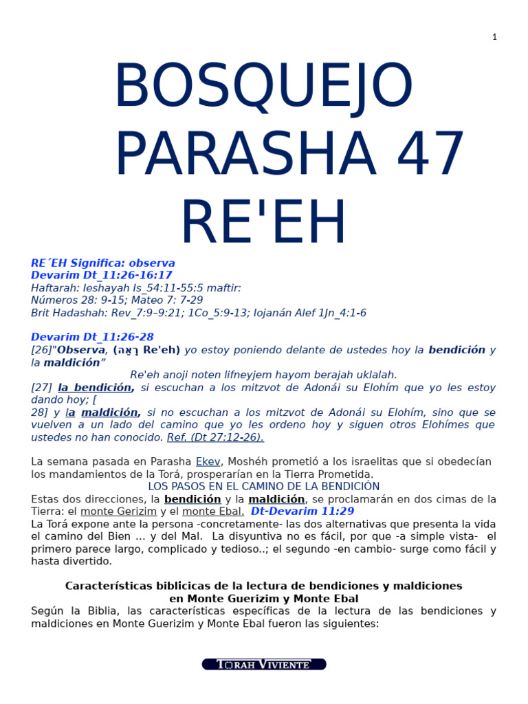Bosquejo Parasha 47 Ree-1 | PDF