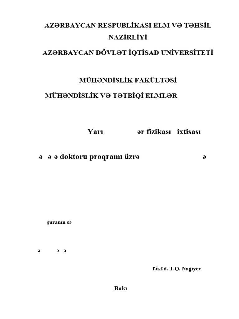 Yarimkeciricil R Fizikasi Proqram | PDF
