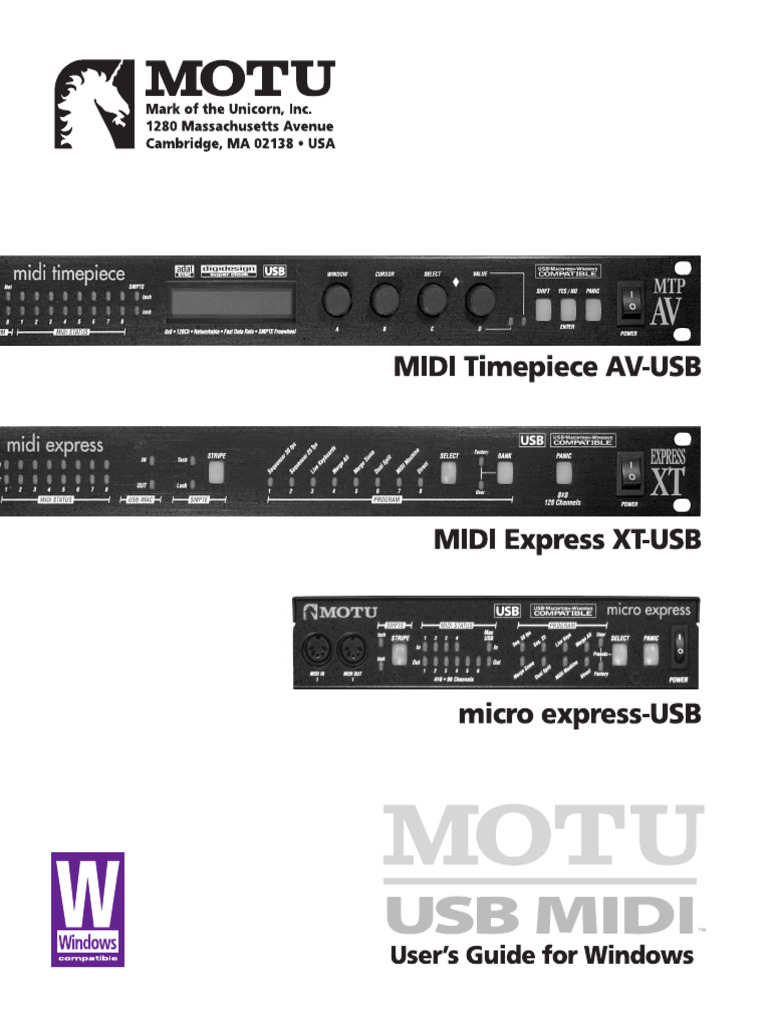 MIDI Timepiece AV USB User Guide Win | PDF