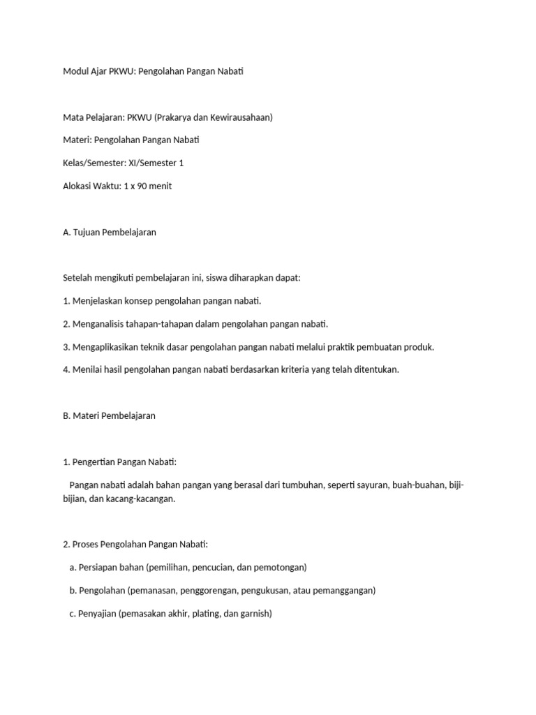 Modul Ajar PKWU | PDF