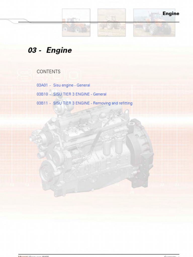 Massey Ferguson 8400 Engine Specs | PDF | Fuel Injection | Piston