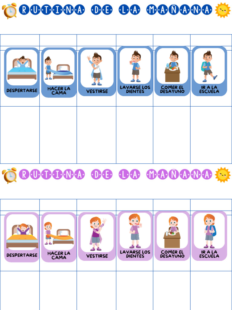 Rutinas Diarias: Mañana, Tarde y Noche | PDF