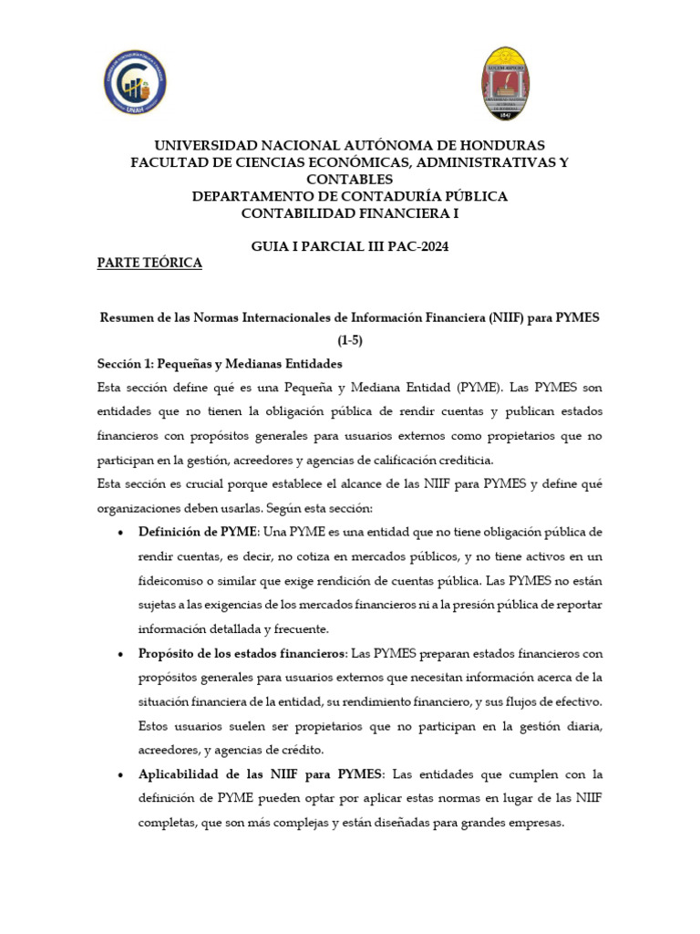 Guia III Pac 2024 Contabilidad Financiera I | PDF | Estado financiero | Estado de resultados