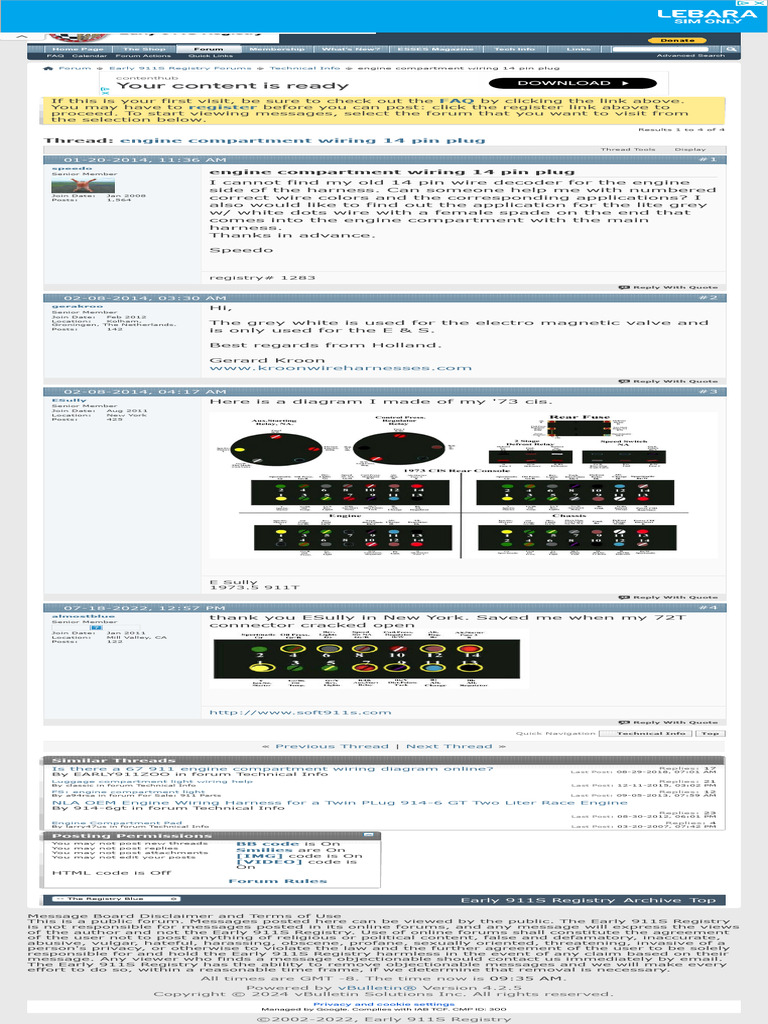 Engine Compartment Wiring 14 Pin Plug | PDF