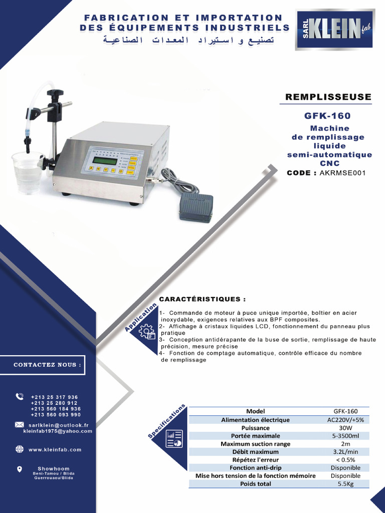 Remplisseuse GFK-160 | PDF