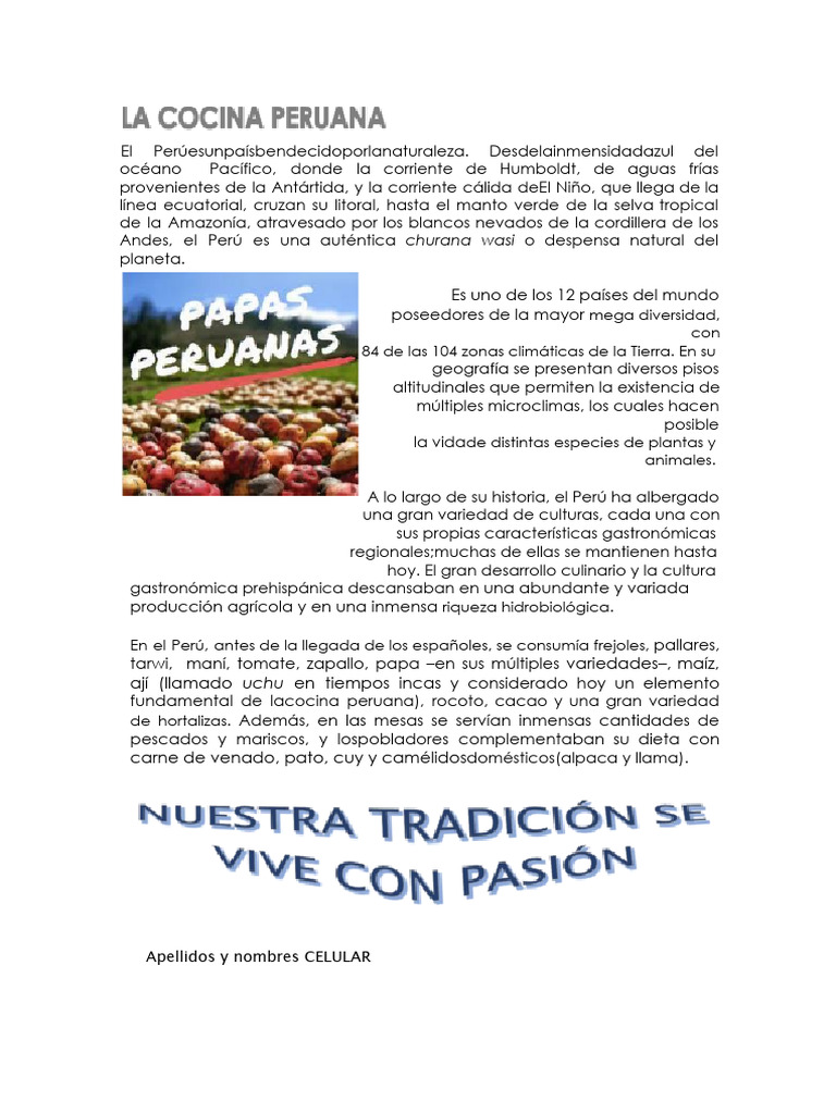 Tarea. El Perú Es Un País Bendecido | PDF | Perú | Andes