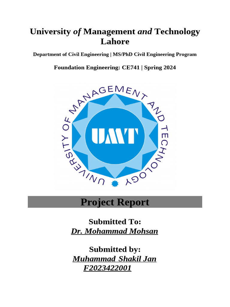 Final Report-Foundation Engineering Project | PDF