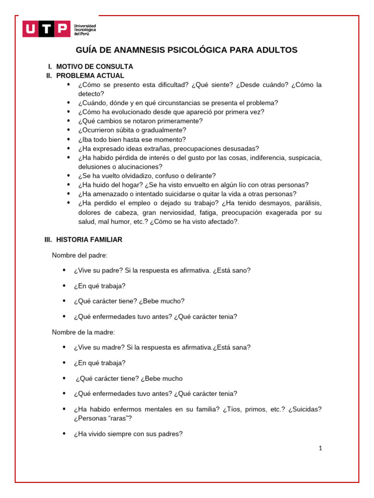 Formato - Anamnesis | PDF