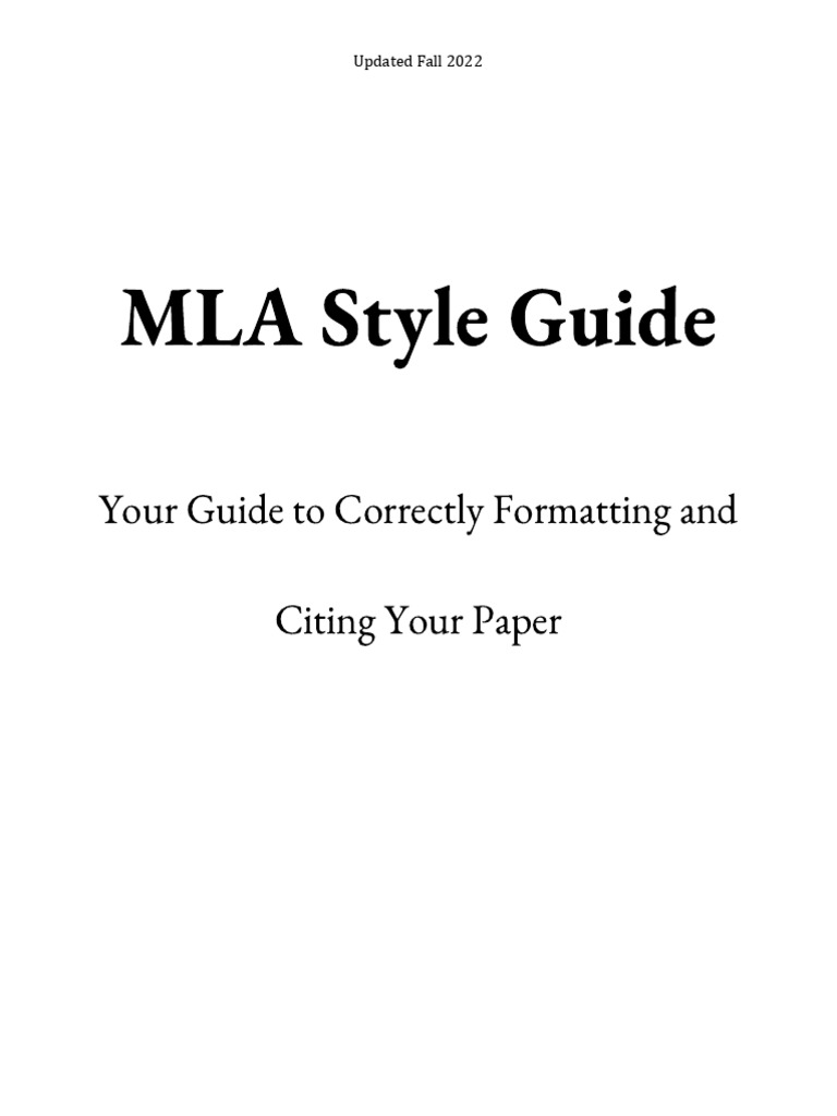 MLA Style Guide for WHA (1) | PDF
